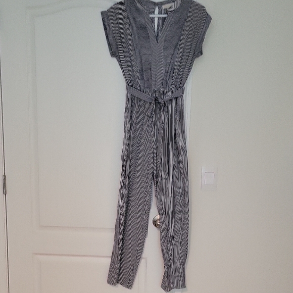 Monteau | Pants & Jumpsuits | Monteau Monochrome Navy Blue Striped ...